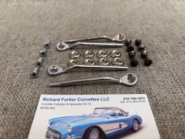 1956-67 Corvette Sun Visor Rod, Screw, Nut, & Washer Installation Kit ...